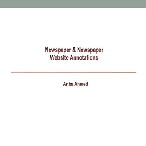 Newspaper annotations | PPTX