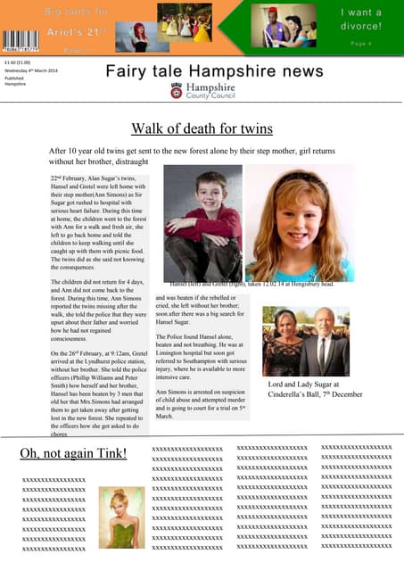 Newspaper glossary match up | DOCX