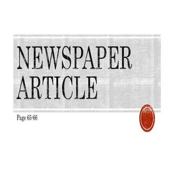 Newspaper article | PPTX