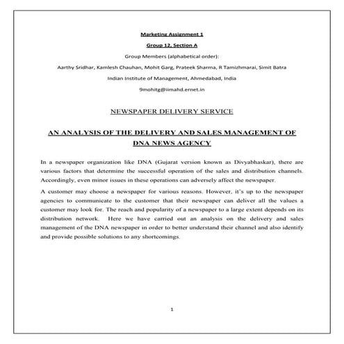 Newspaper distribution | PDF