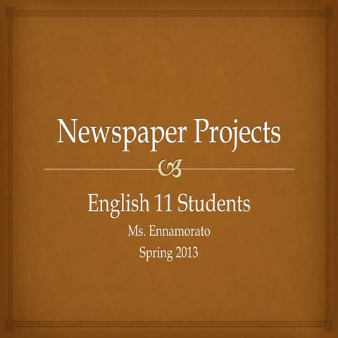 Newspaper projects | PPTX