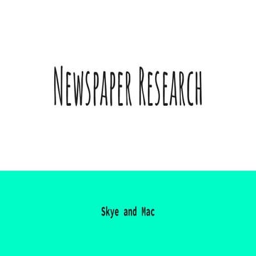 Newspaper research | PPTX