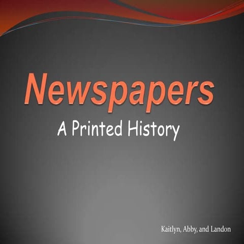 Evolution of Newspaper | PPTX