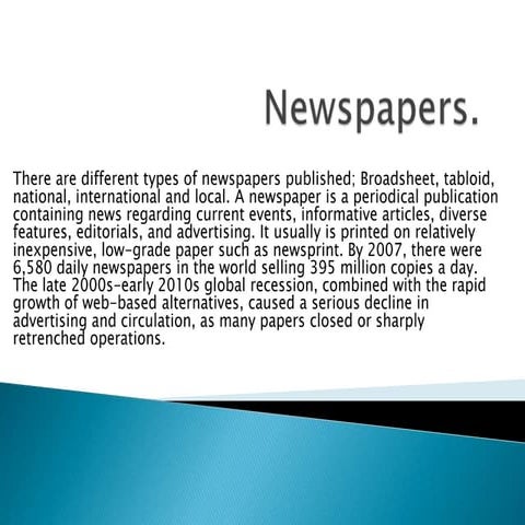 The different types of newspapers | PPTX