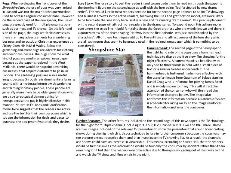 Regional Newspaper second page analysis