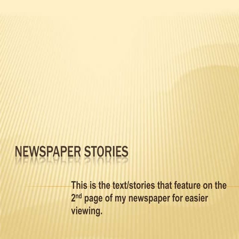 Newspaper Stories (A2 Media Local Newspaper Task) | PPT