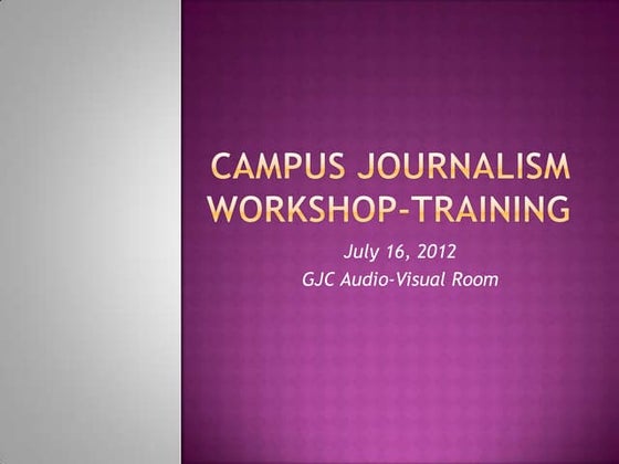 Campus Journalism - News Writing | PPSX