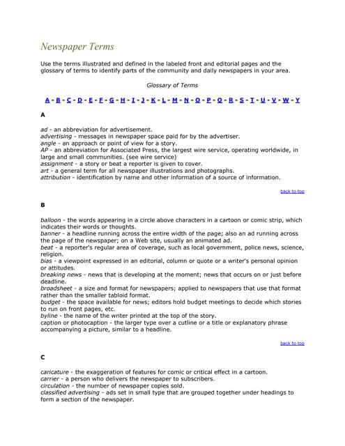 Glossary of magazine and newspaper layout terms | PDF