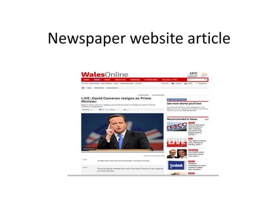 Conventions of newspaper article and website | PPT