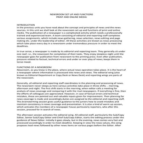 Structure of newspaper organization | PPTX