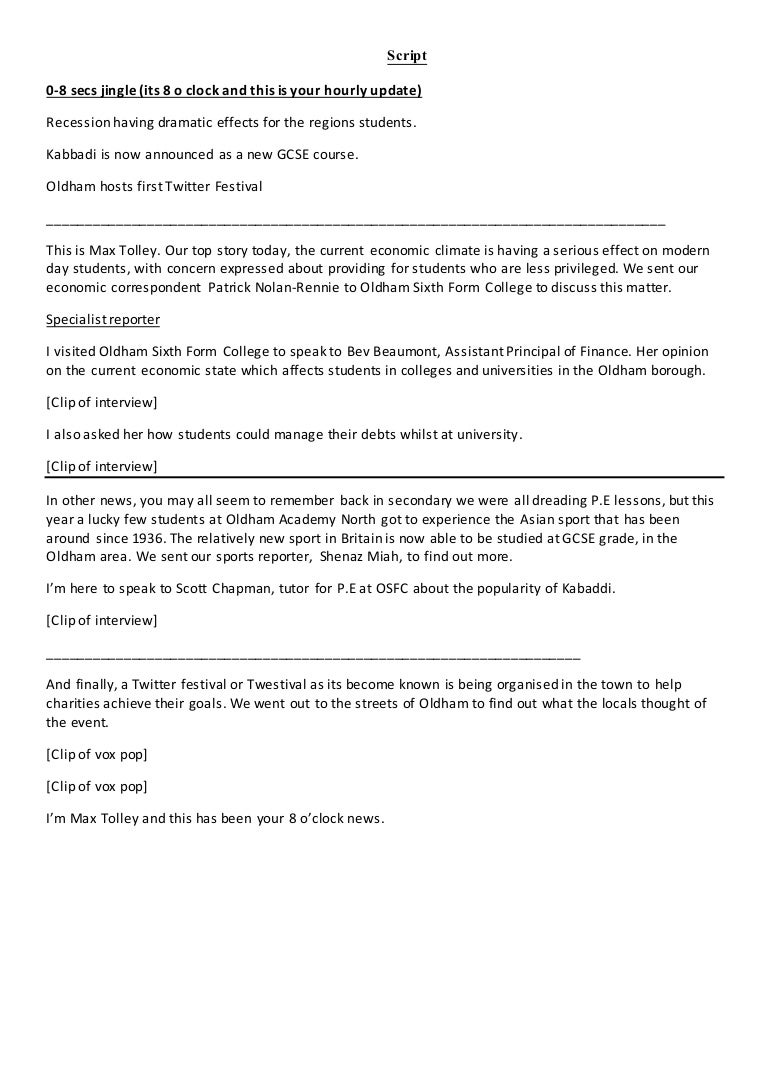 News Script News Script