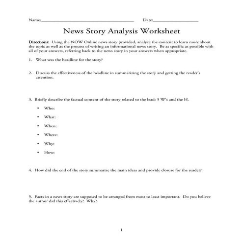 News story analysis | PDF