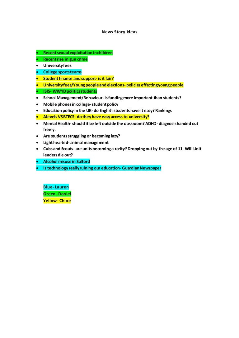 News Story Ideas news-story-ideas