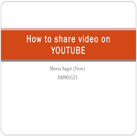 How to share video on YOUTUBE | PPT