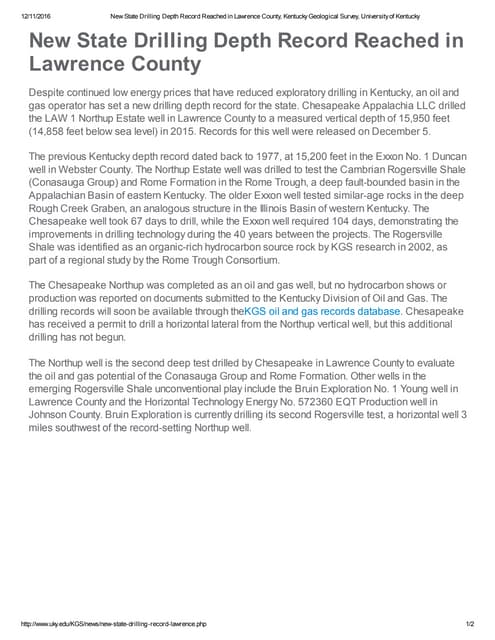 Cimarex Energy's "Defined" Rogersville Shale Log Signature | PDF