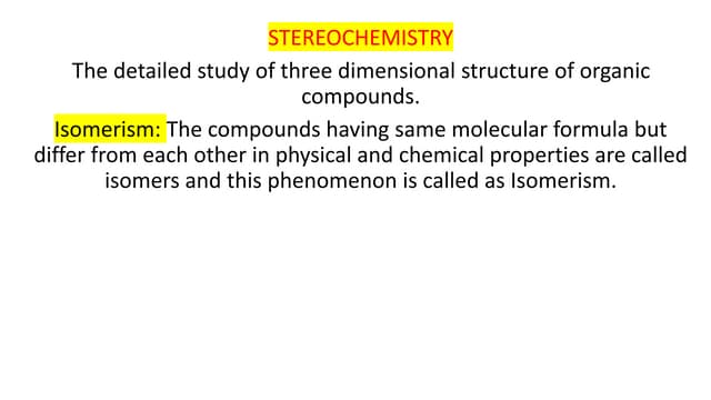 Stereochemistry | PPT