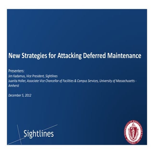 Backlog, Deferred Maintenance and its use in Planning