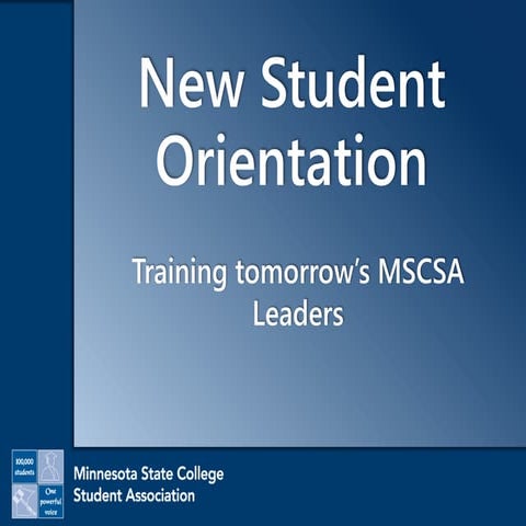 MSCSA New Student Orientation | PPT