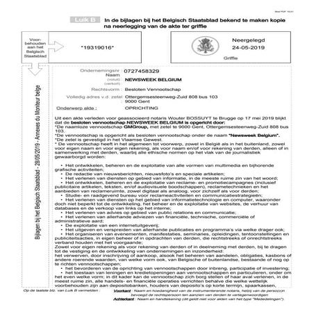 Newsweek Belgium krijgt 61.500 euro mee | PDF