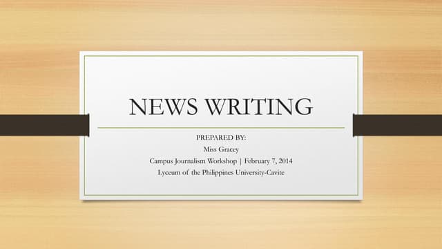 Chapter 6 a straight news story | PPT
