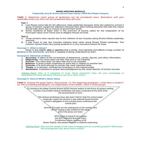 A Basic Module for News Writing | PDF