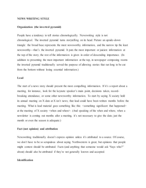 Inverted pyramid writing | PDF
