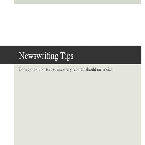 Newswriting tips | PPT