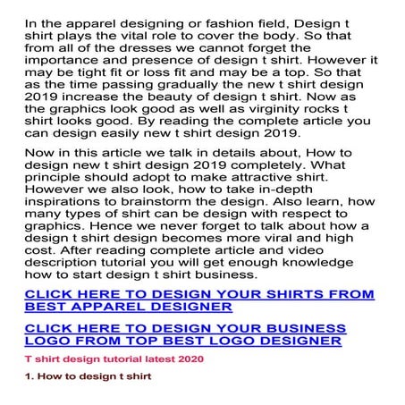 4 T-Shirt Design Ideas That Are In Trend | PDF