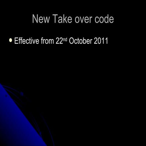New take over code 2011 | PPT