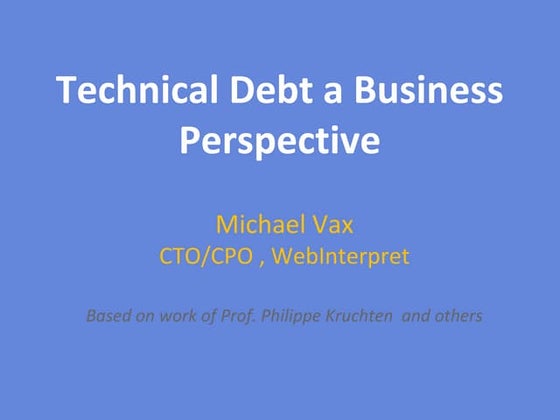 Technical debt | PPTX