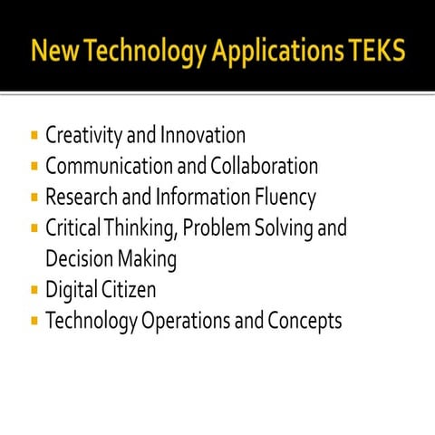 New technology applications teks | PPTX