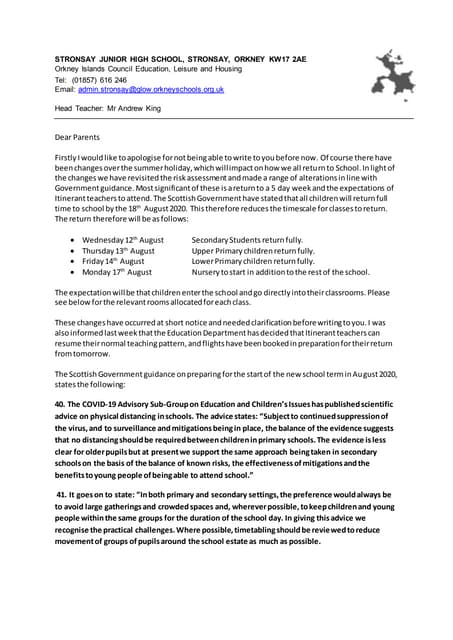 Letter to parents | PDF
