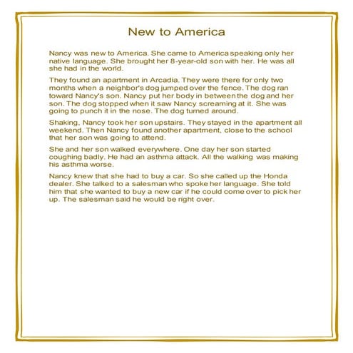 New to America | PDF