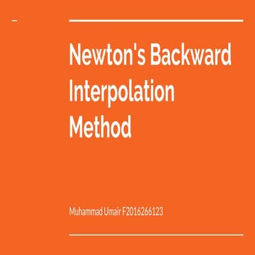 Newton backward interpolation | PPTX