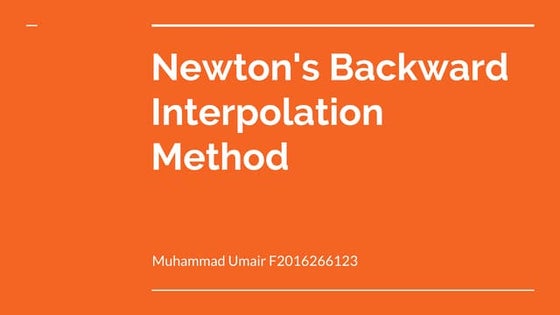 Newtons Forward And Backward Interpolation Ppt 3186