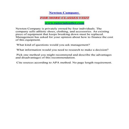 NEWTON COMPANY / TUTORIALOUTLET DOT COM | PDF