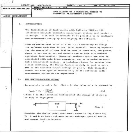 Application of a Numerical Method to an Automatic Measurement System ...