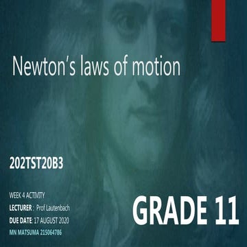 Newton's 1st and 2nd law of motion mn matsuma. | PPT