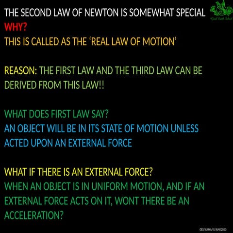 Newton's 2nd Law Of Motion explained in detail with relevant examples ...