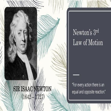 Ch04 Newton's 3rd Law; Action-Reaction Pair Examples | PPTX