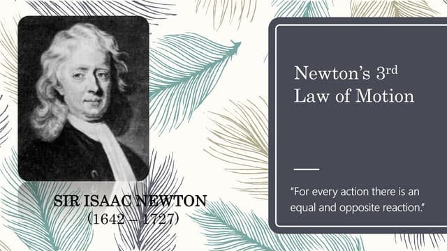 Newton third law of motion ppt | PPTX | Physics | Science