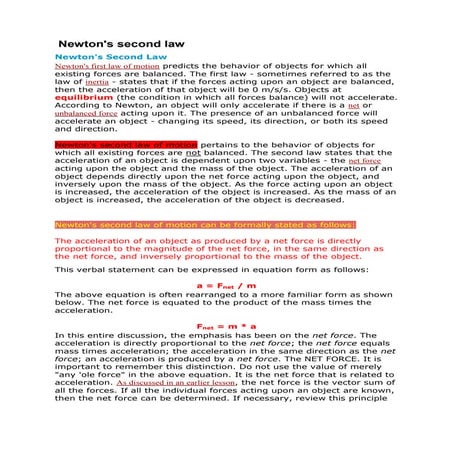 Powerpoint presentation about law of acceleration | PPTX