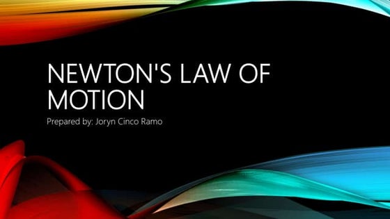 Newton's second law of motion | PPT