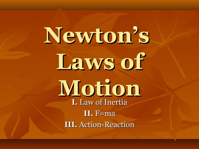 Newtons Laws Of Motion | PPT