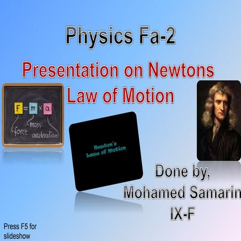 Newtons laws of motion class9 | PPT