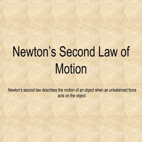 Newton's second law of motion | PPT