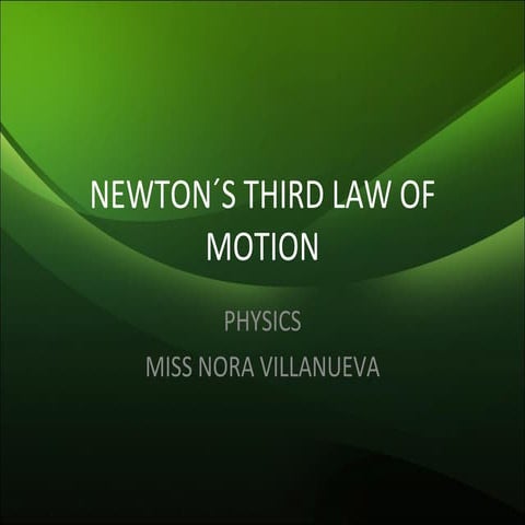 Newton´S Third Law Of Motion | PPT