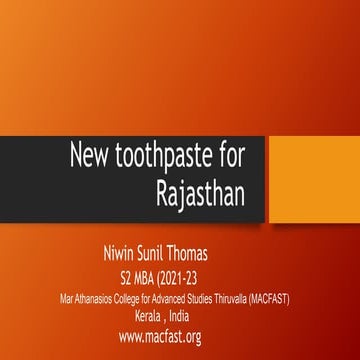 Cottle Taylor:Expanding the Oral Care Group in India | PPTX