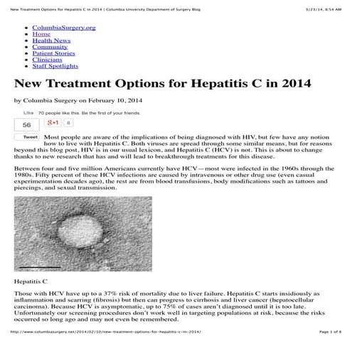 New Treatment Options for Hepatitis C in 2014 | PDF