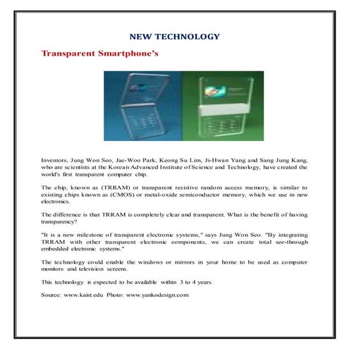 New Technology of electronics | DOCX